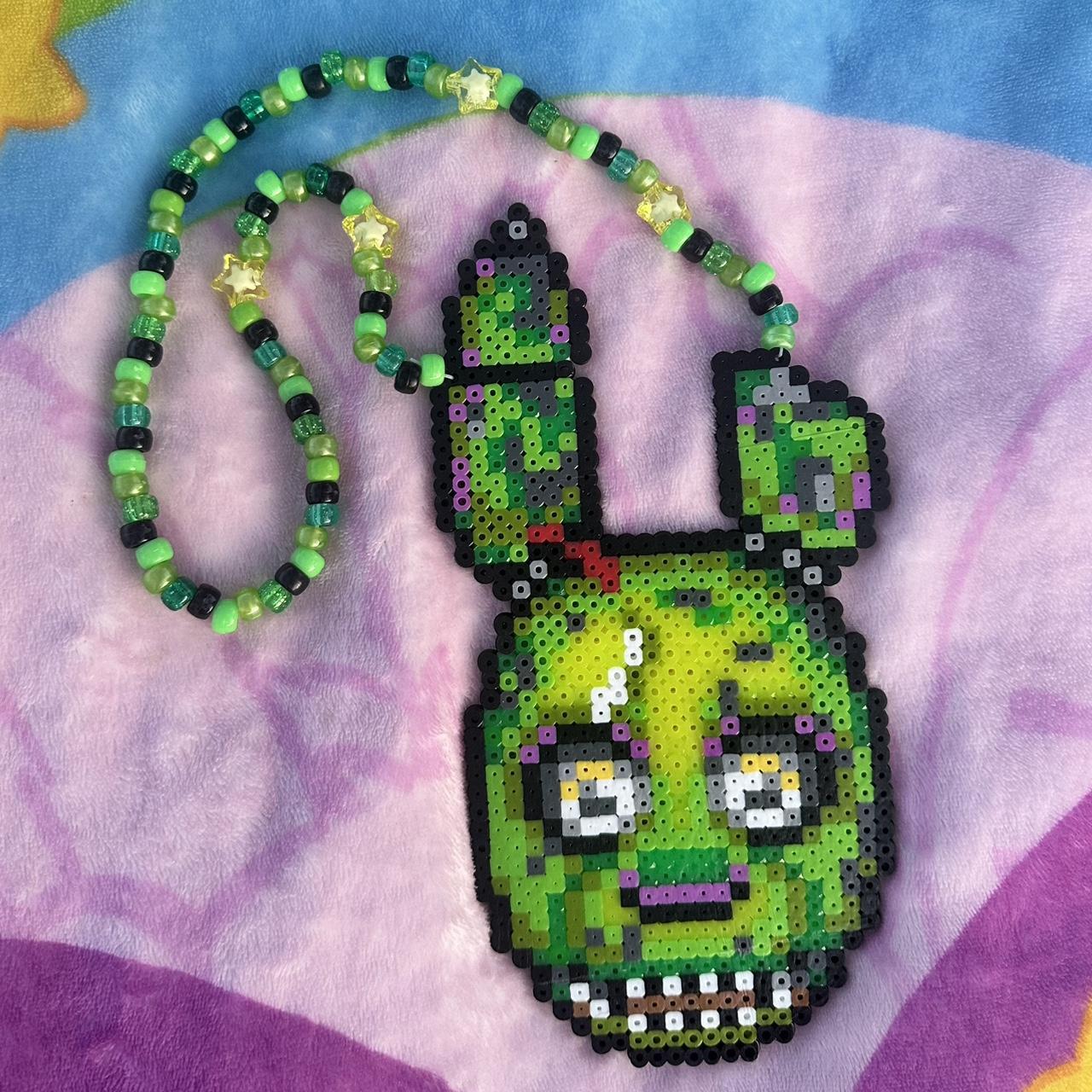 XL FNAF springtrap kandi necklace 💚 #fnaf... | Depop