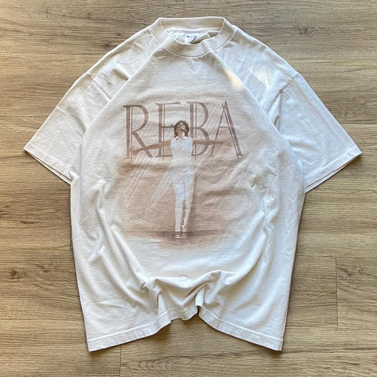 WHITE FADED 90s REBA BAND TOUR GRAPHIC T SHIRT -... | Depop