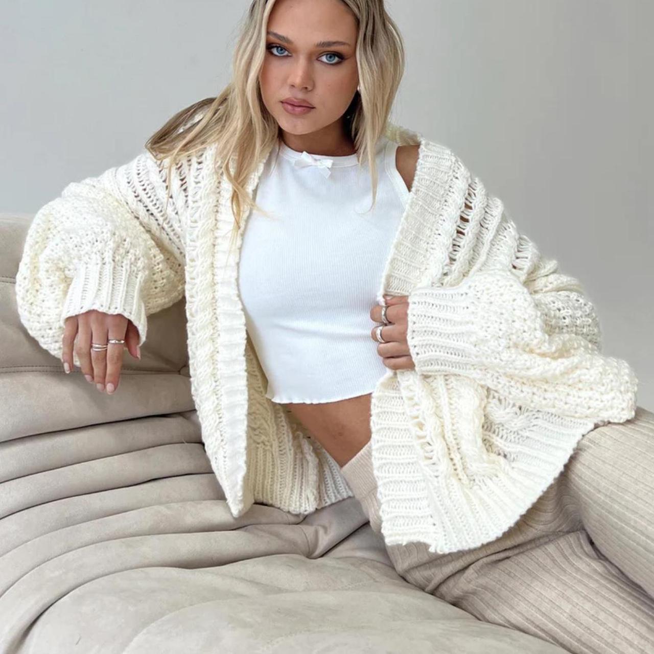 Princess polly cable knit cardigan Sold out online... - Depop