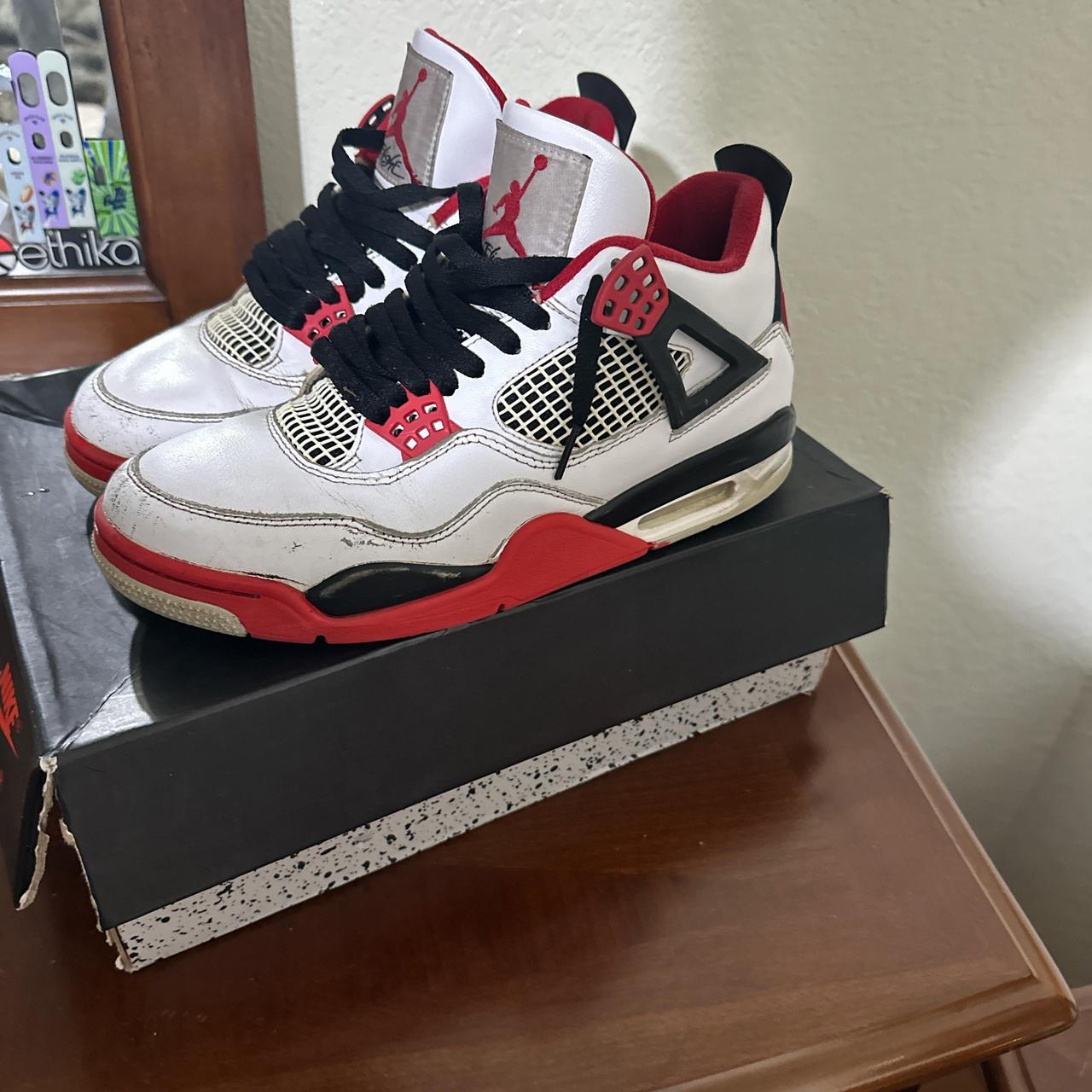 Jordan 4 fire red will accept offers With box size... - Depop