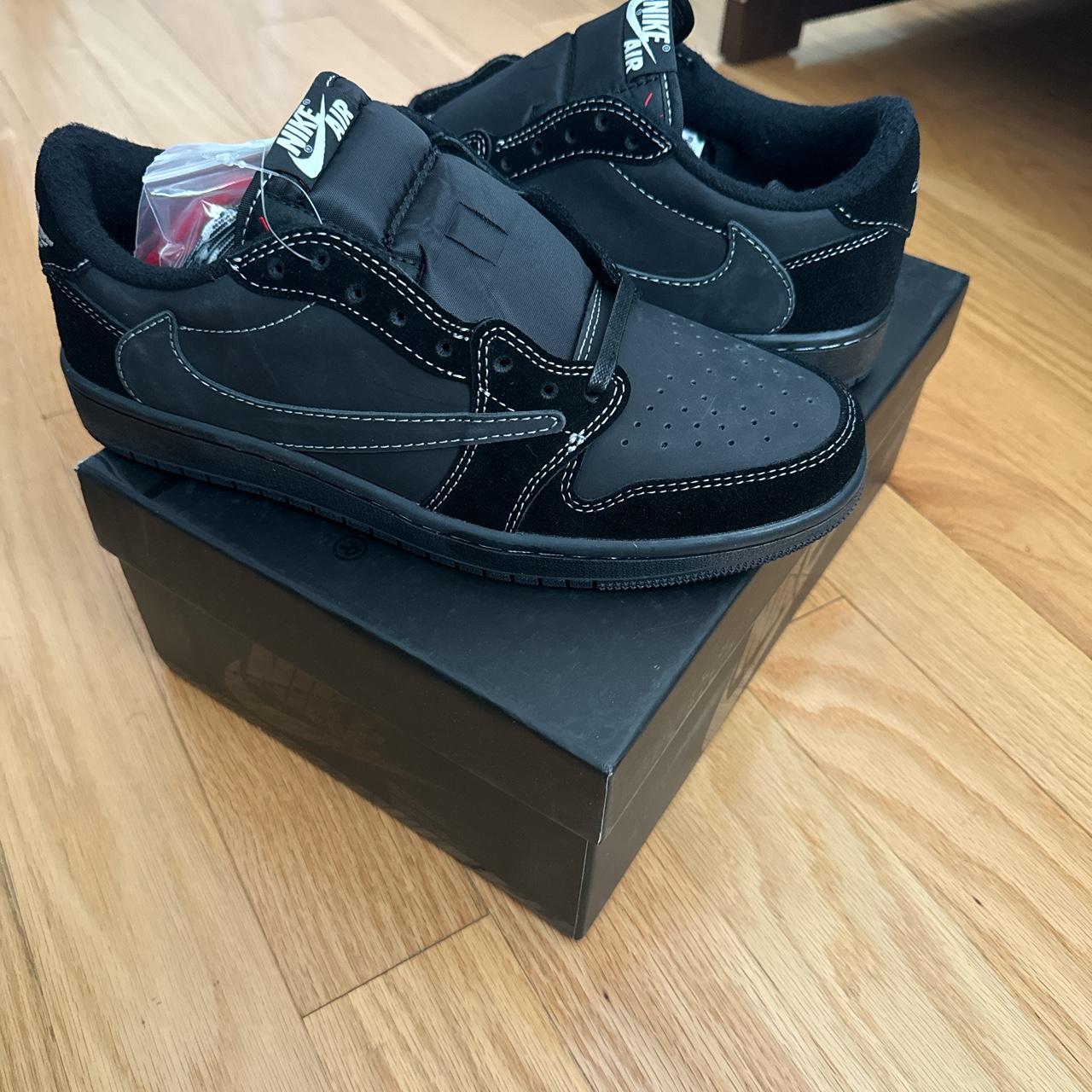 Travis Scott black phantom Jordan 1 Lows SIZE... - Depop