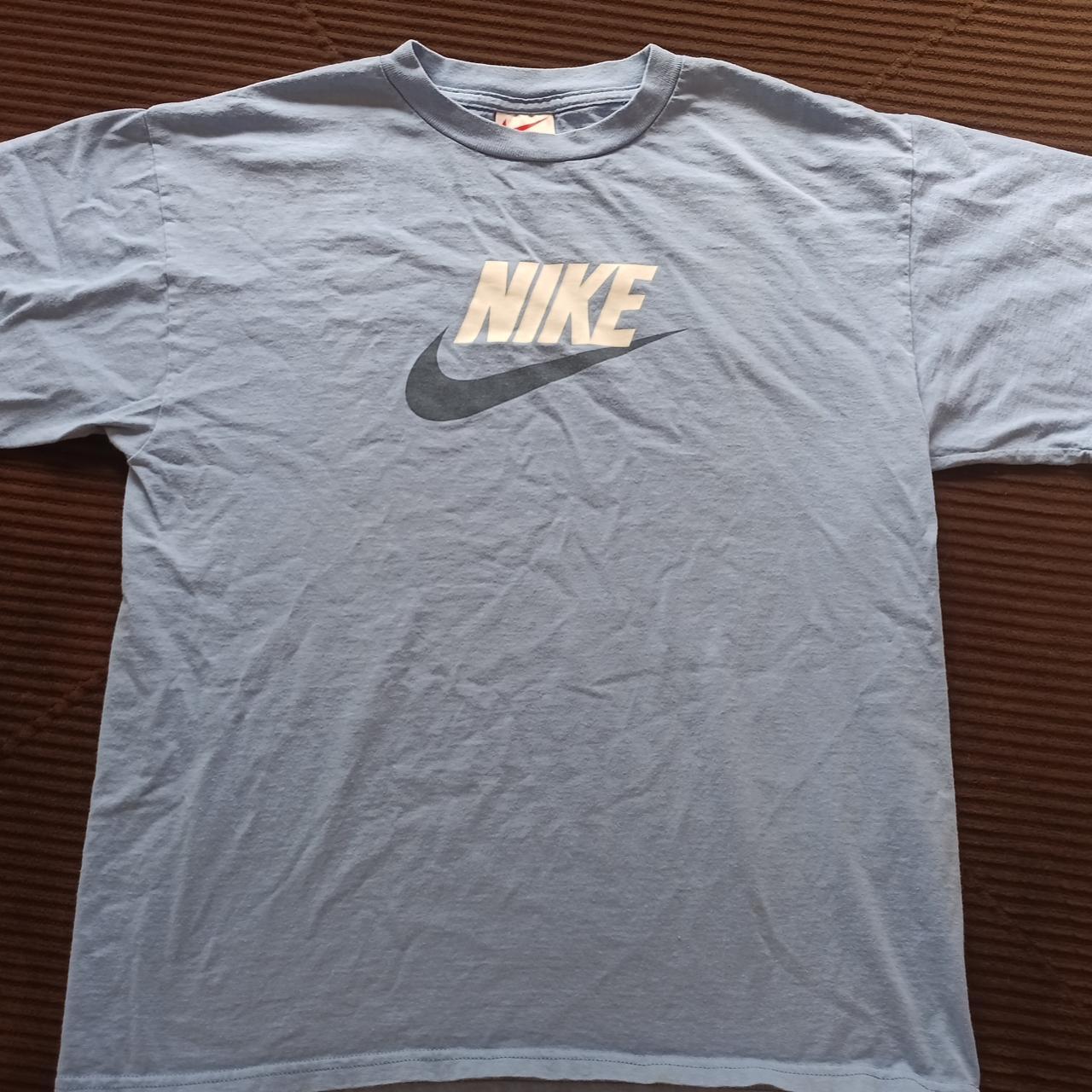 Large Light Blue Nike Classic T-shirt, 100% Cotton,... - Depop