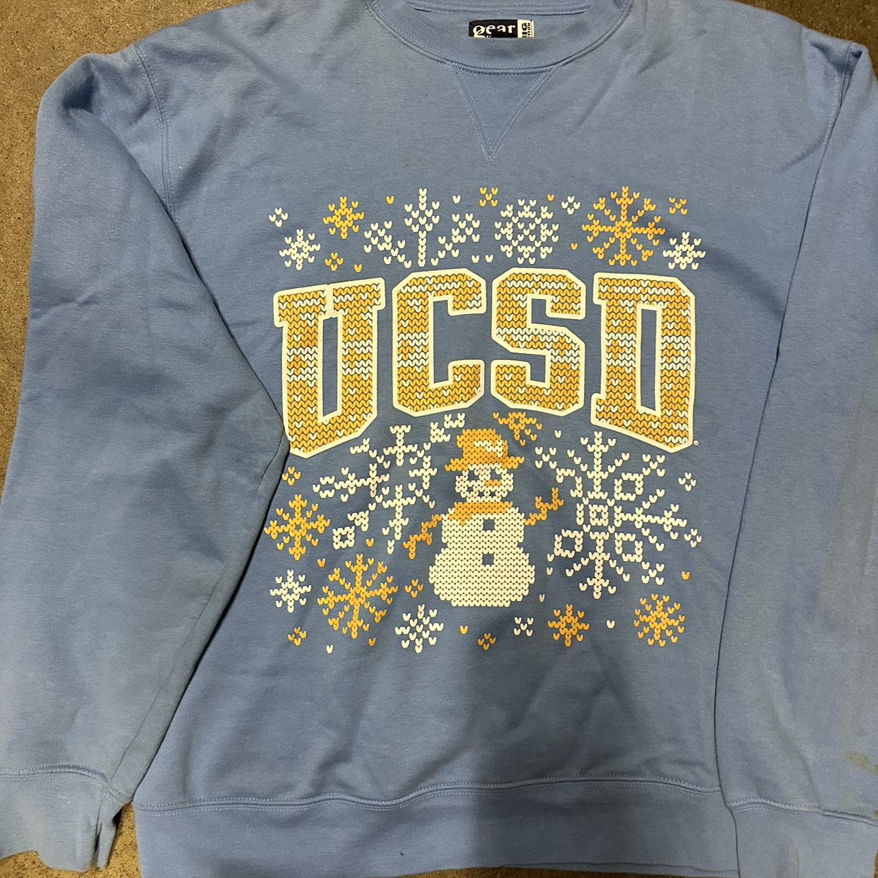 UCSD holiday crewneck. Medium Spots on the arm (see... - Depop