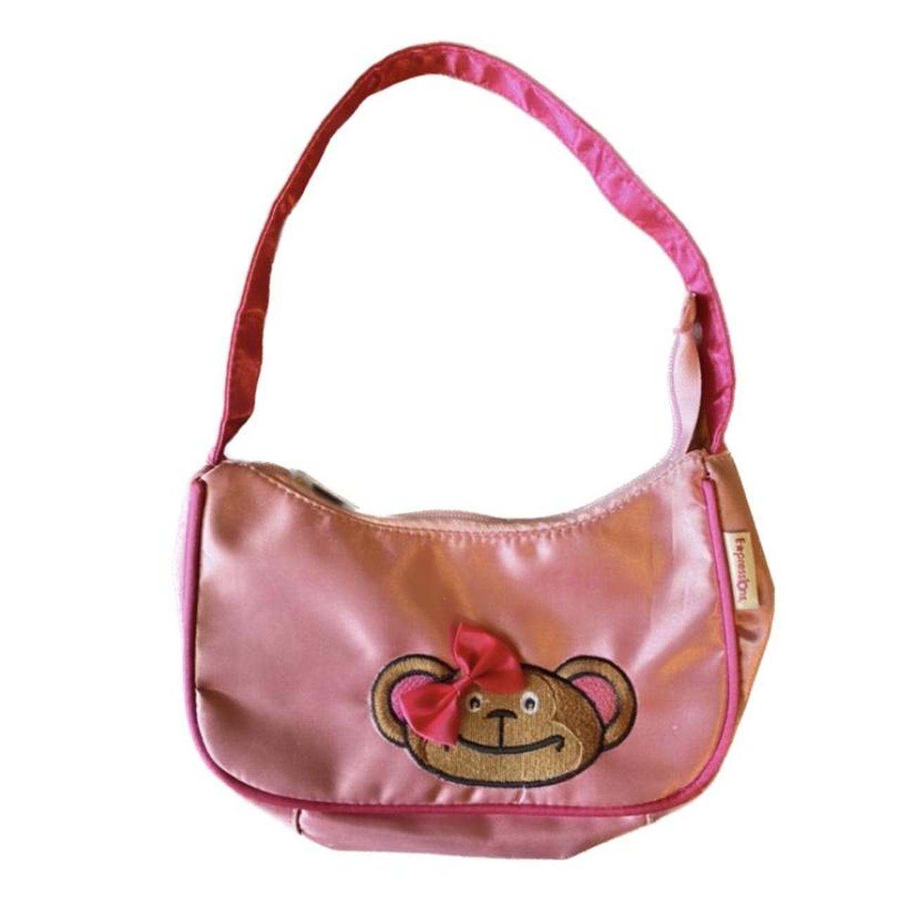 y2k pink monkey purse 2000s mini bag monkey with... | Depop