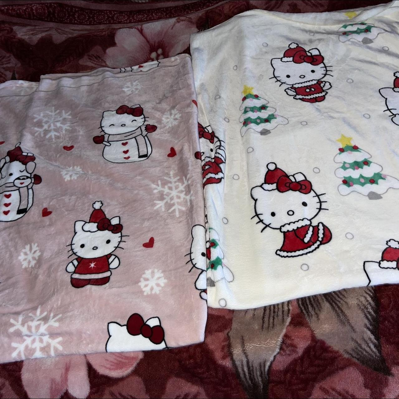 Hello Kitty Christmas Blankets 🎄 6ft x 4ft Both Pink... - Depop