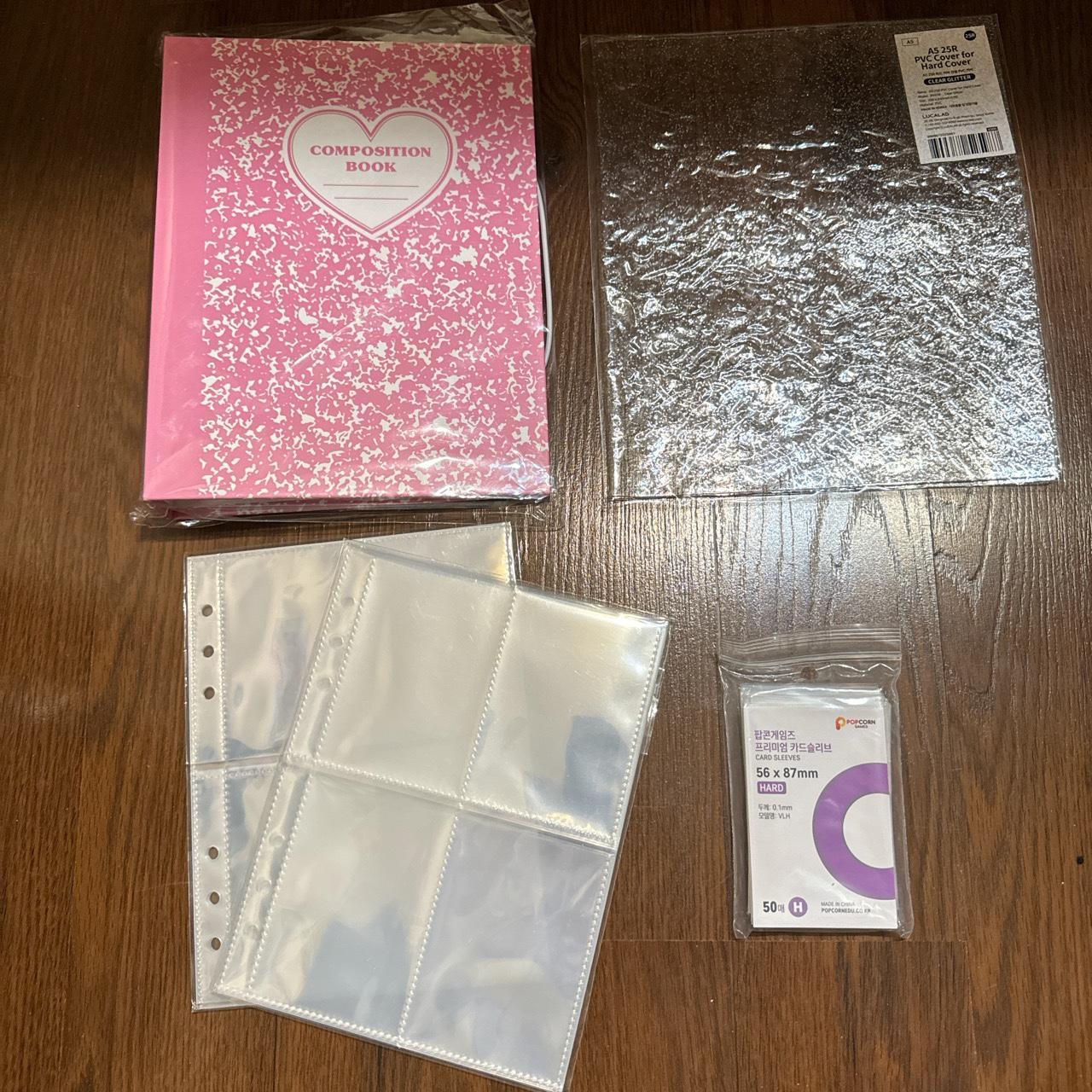 LUCALAB A5 Composition Binder (pink) Clear glitter... - Depop