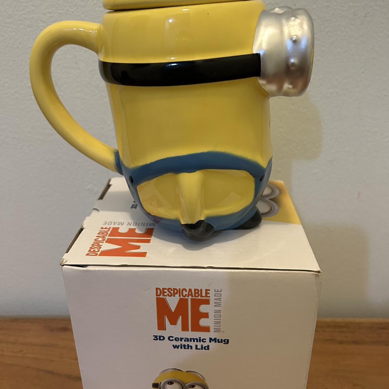 Minion Made 3D Ceramic Mug with Lid - Depop