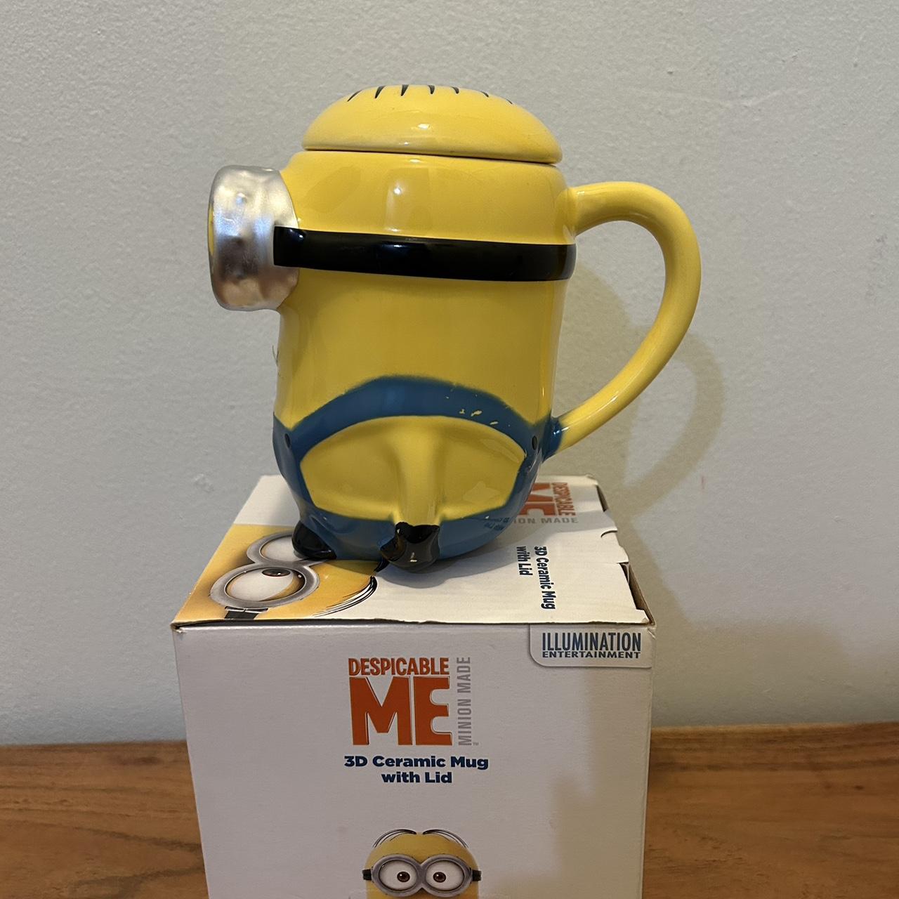 Minion Made 3D Ceramic Mug with Lid - Depop