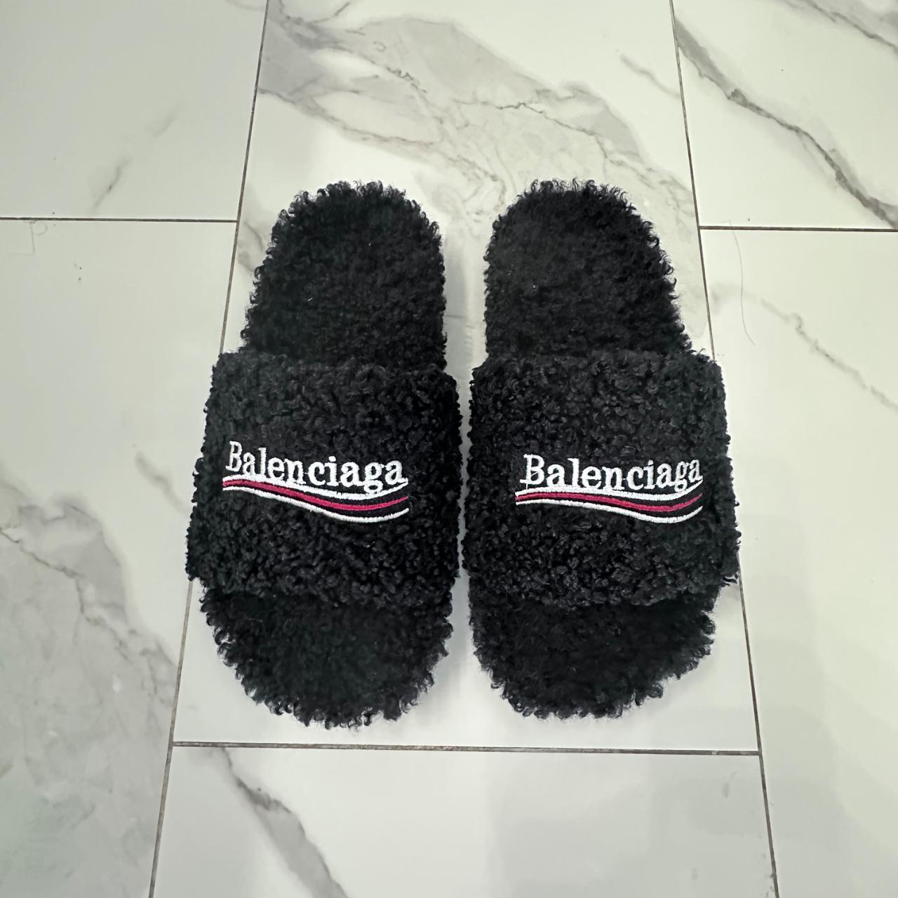 Balenci Fur Slides New 5 In Stock (EUR... | Depop