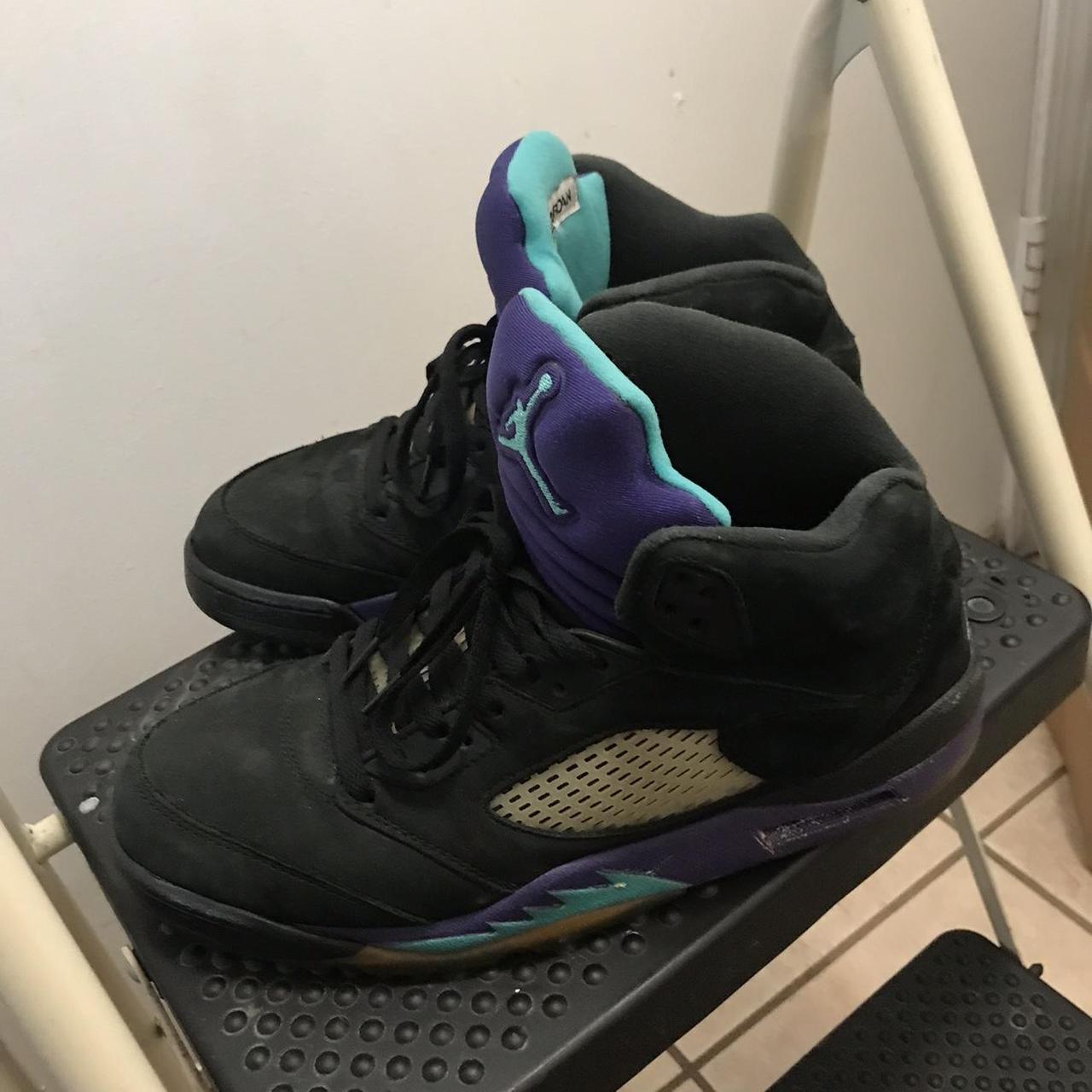 Jordan Retro Grape 5s cracking but still wearable... - Depop
