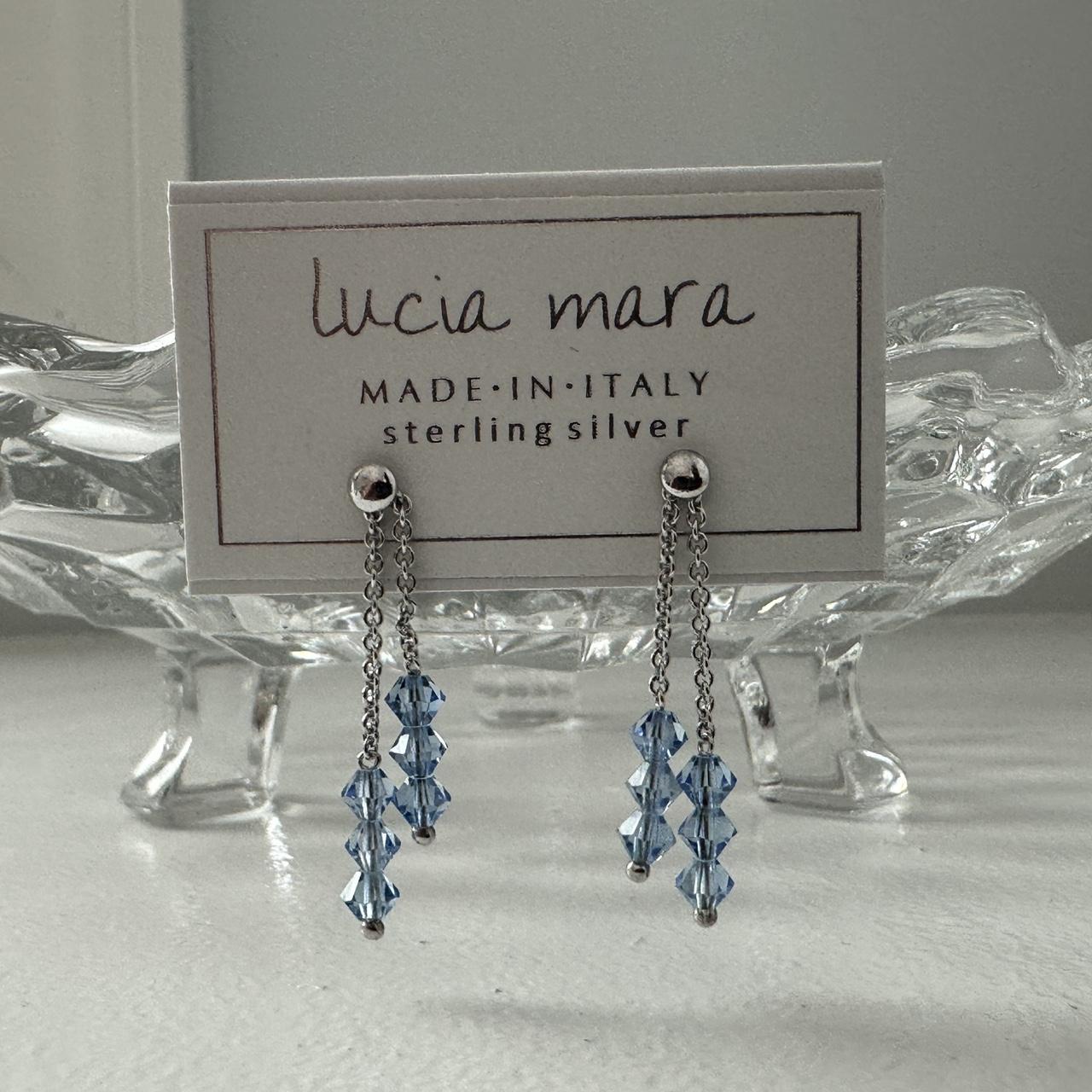 LUCIA MARA GORGEOUS DOUBLE ROW CRYSTAL EARRINGS IN