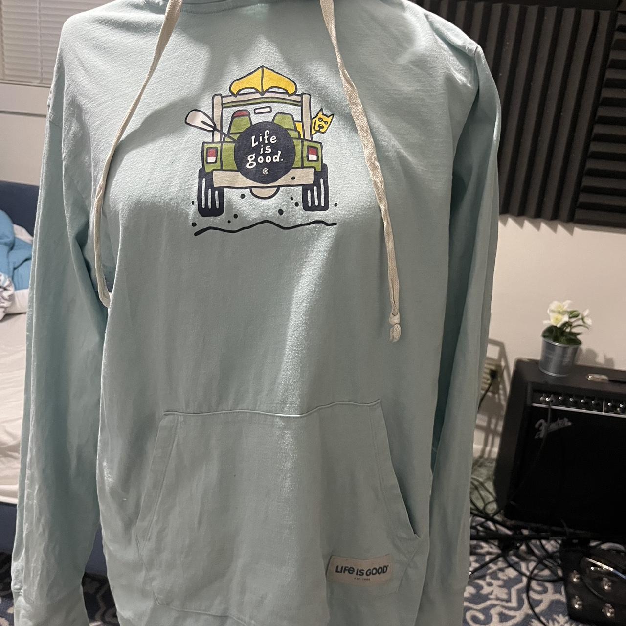 Light blue Life is Good hoodie, size S unisex... | Depop