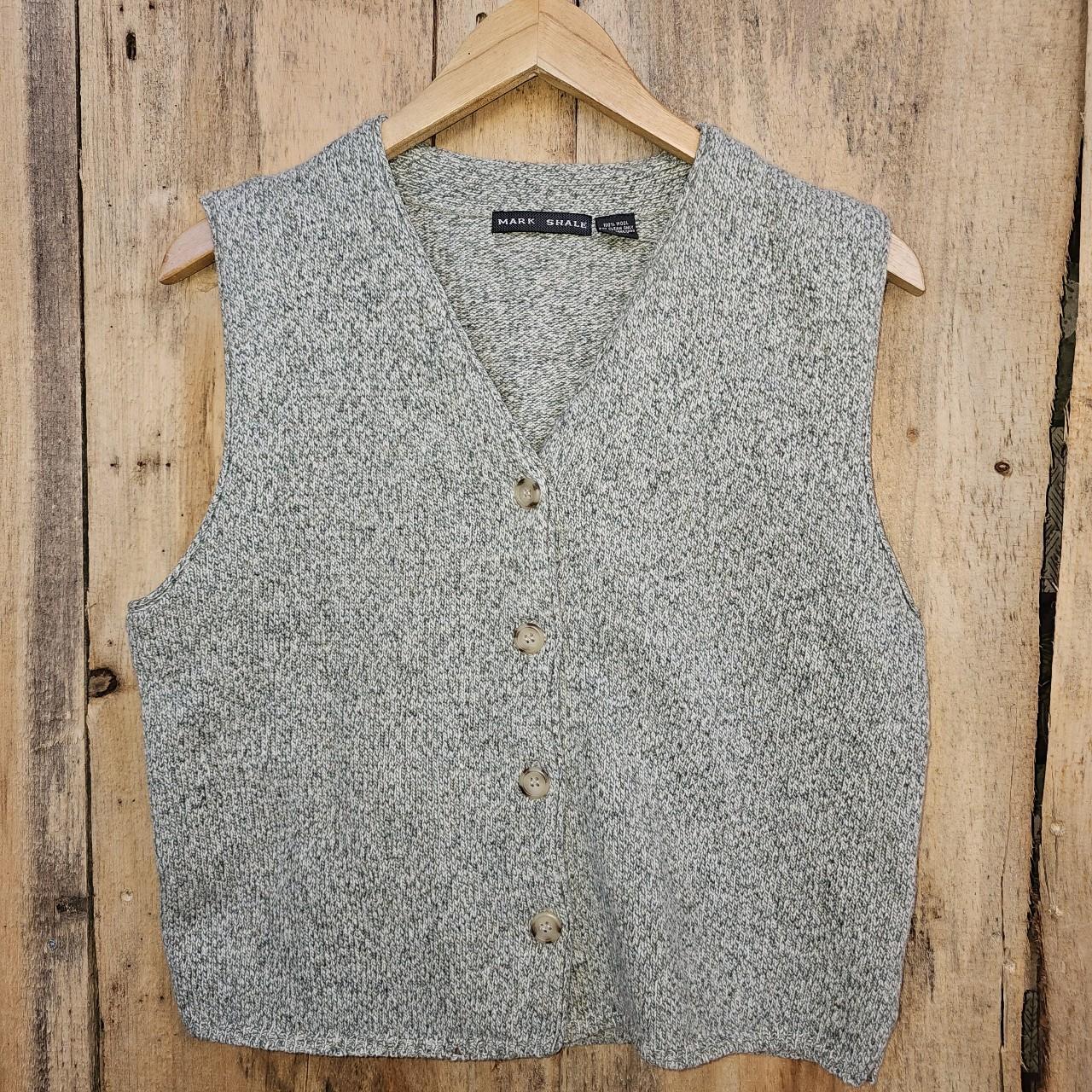 Mark Shale Wool Vest Gray Small y2K - Depop