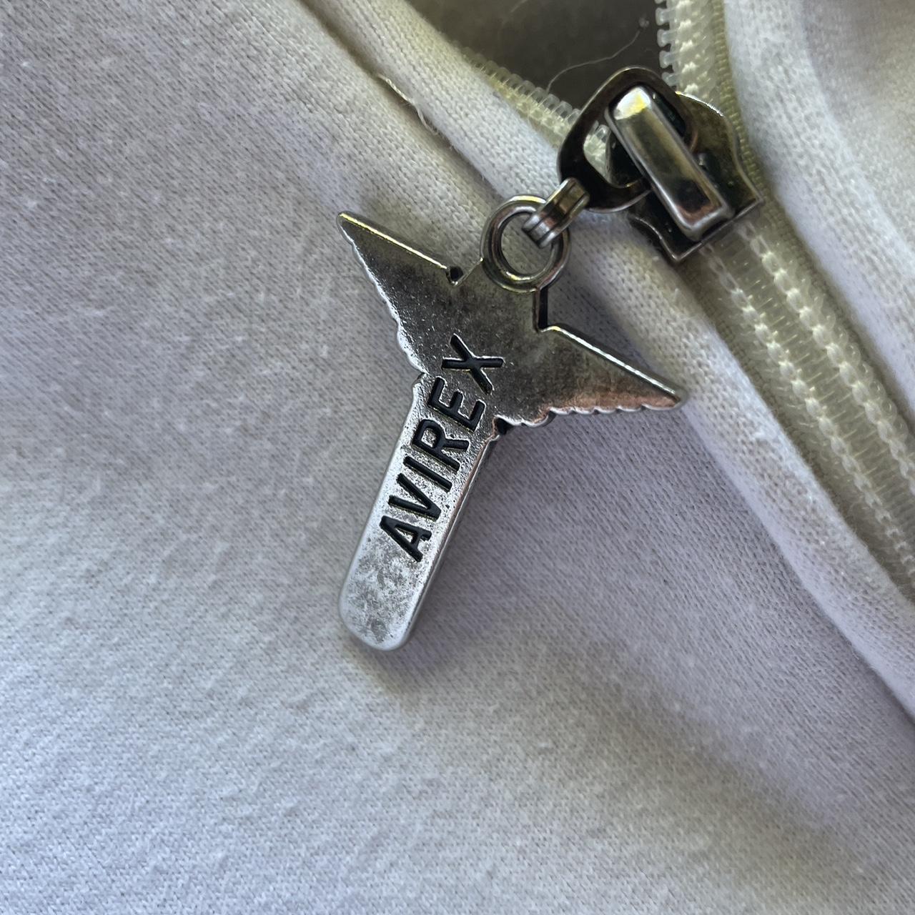 All White Avirex Zip-Up Hoodie Super Dope... - Depop