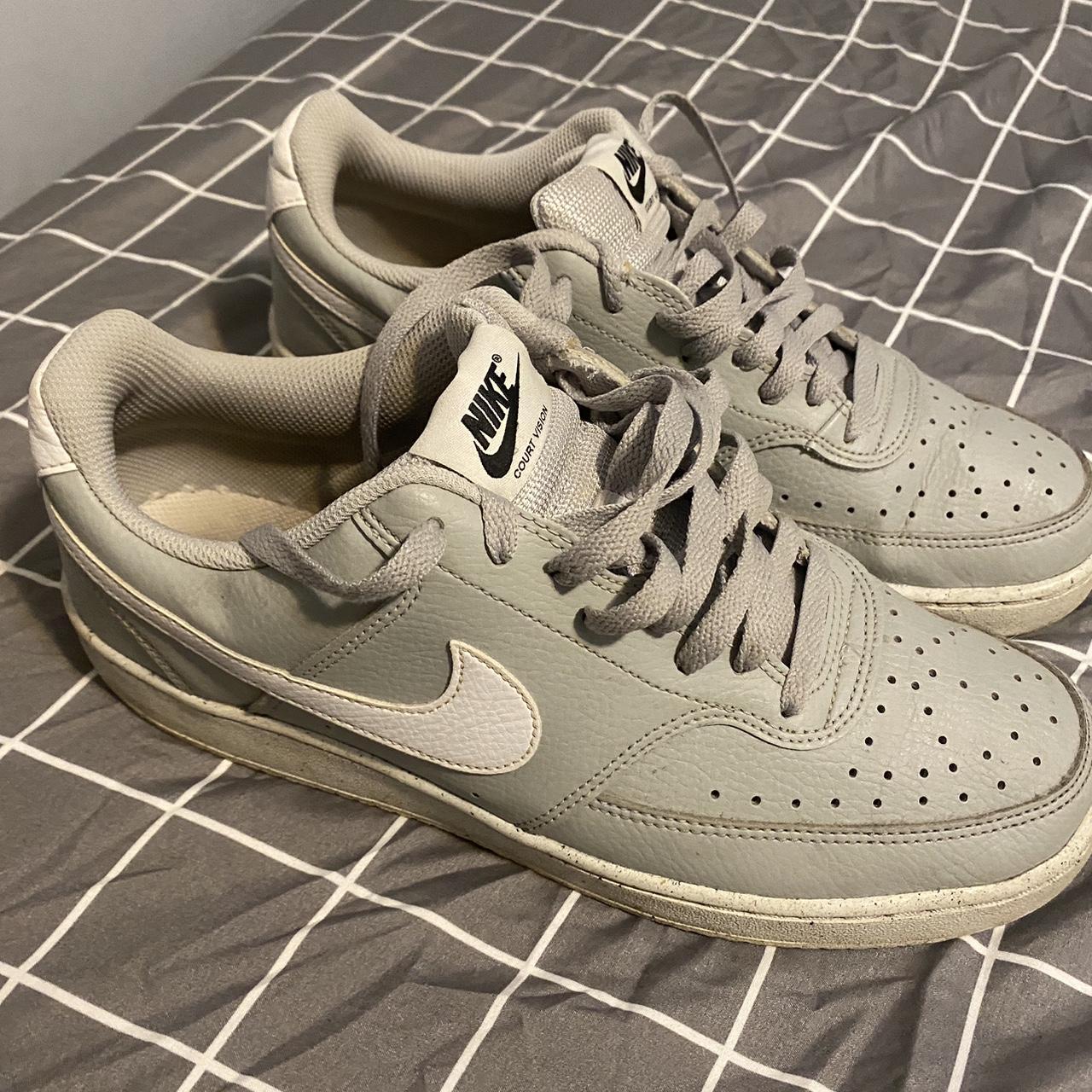 Gray nike court visions, creases but are lessened... - Depop