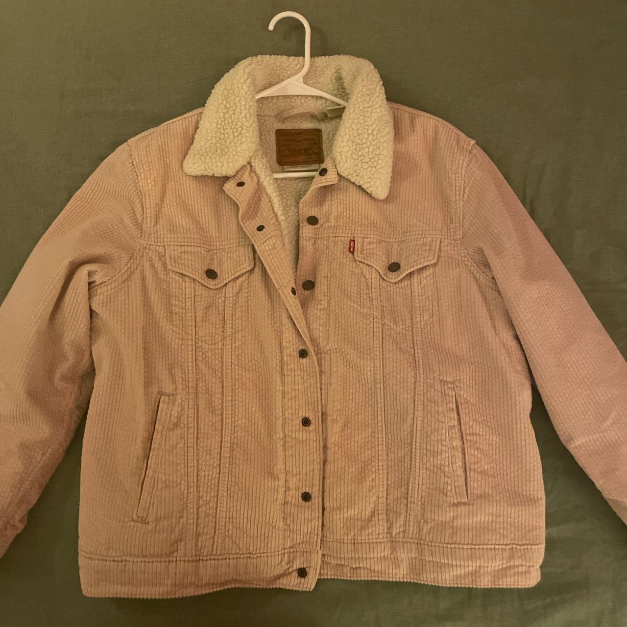 Levi's Sherpa oversized winter jacket. Tan with... - Depop