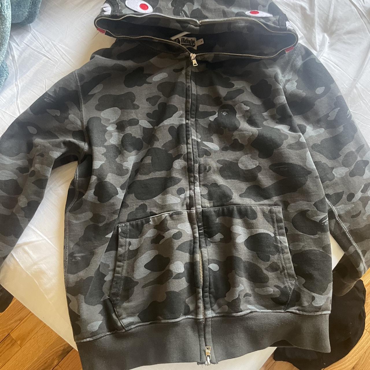 Gray Bape zip up hoodie (Dm me before purchasing so... - Depop