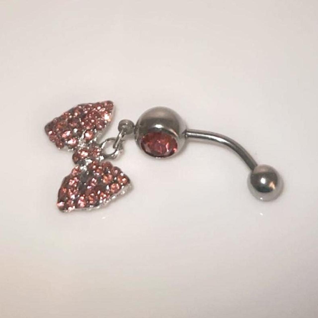 Bow navel piercing belly button piercing belly bar - Depop