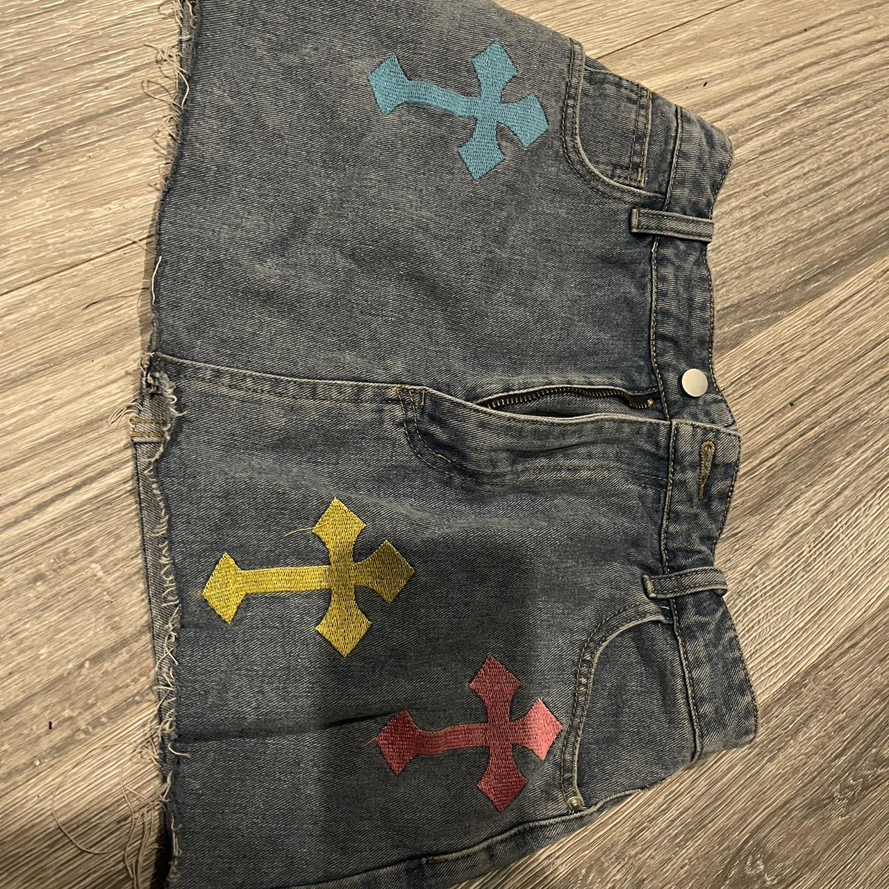 chrome hearts mini skirt - Depop