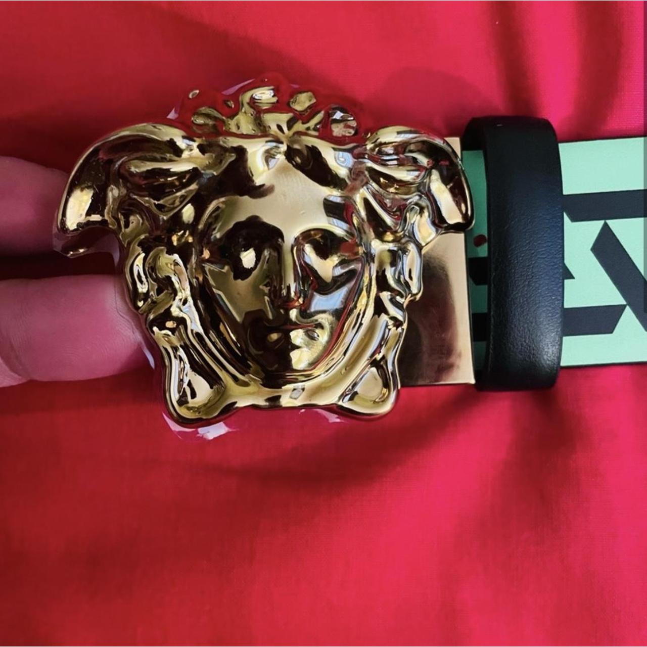 bnwt versace belt reversible size 32=85/34 one side... - Depop