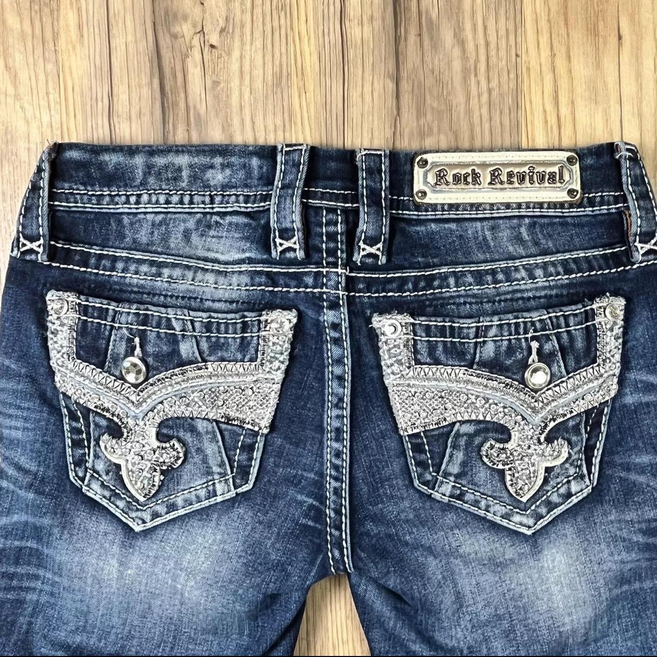 Vintage y2k women’s rock revival boot cut jeans -... | Depop