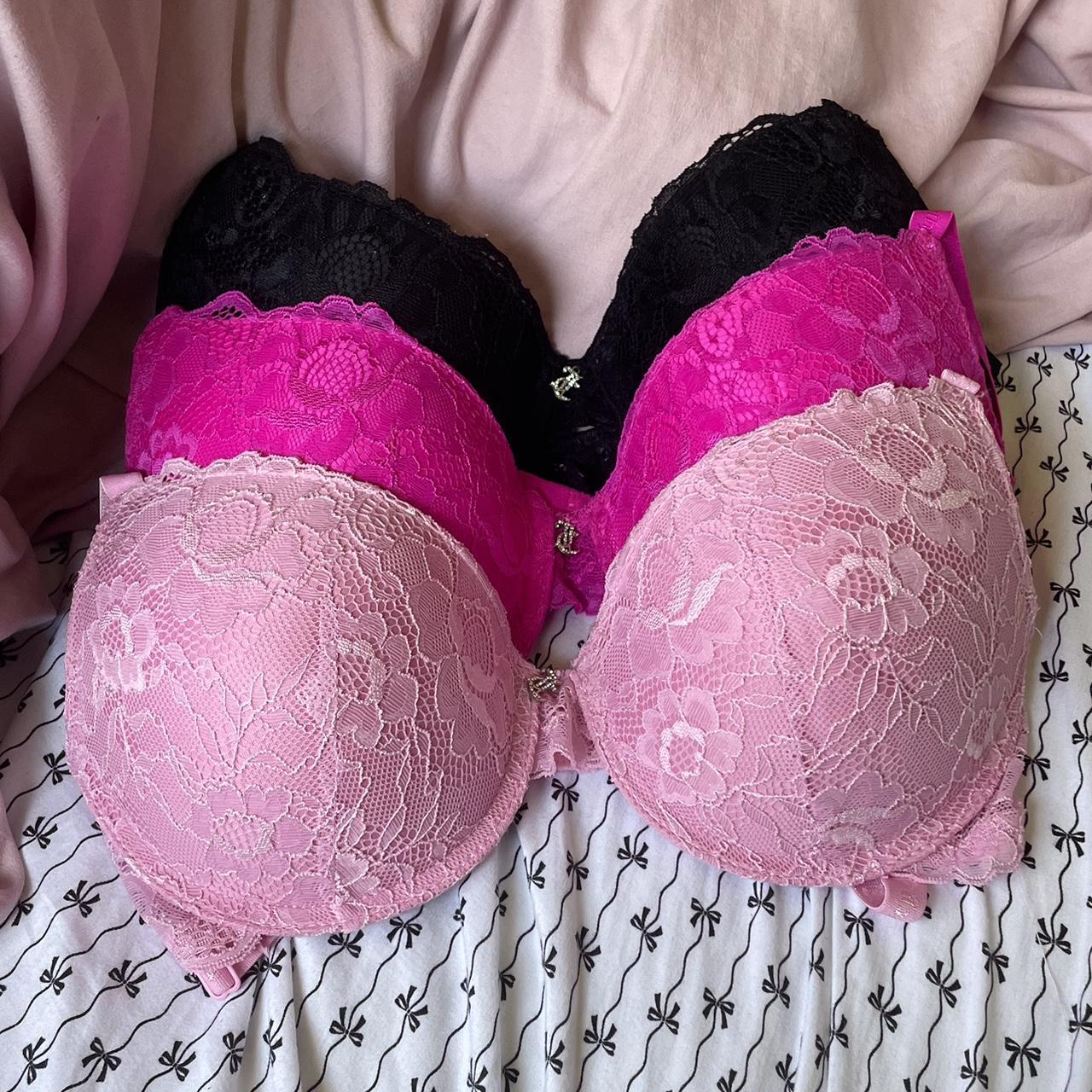 juicy couture lace bras, size 36c, slight push... | Depop