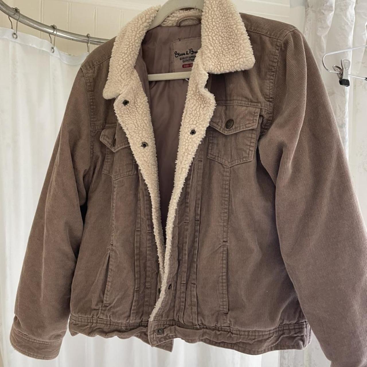 Vintage brown corduroy Sherpa jacket. So warm and... - Depop