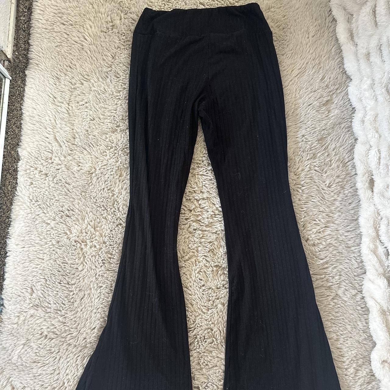 Flare leggings with line detail -super soft -size:... - Depop