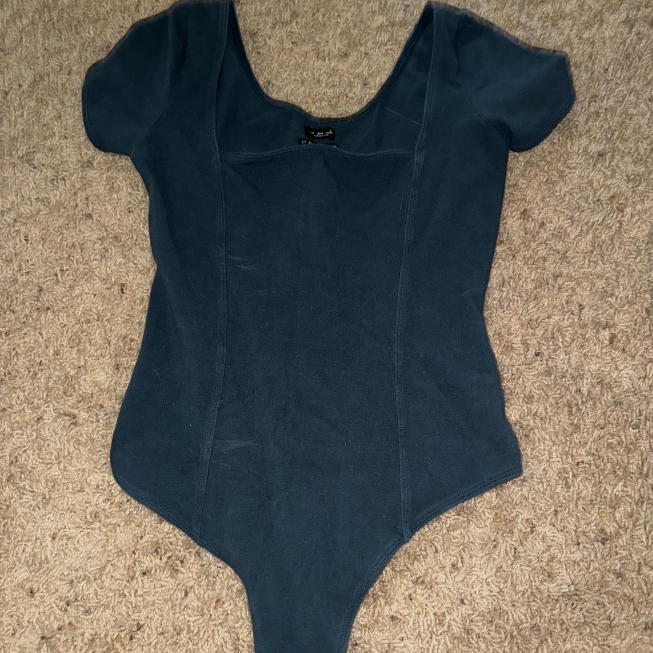 out from under size small bodysuit with a square... - Depop