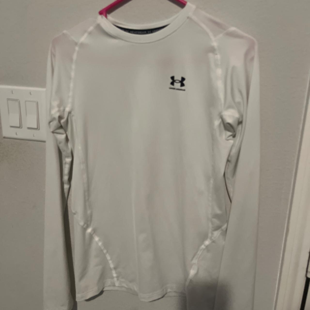 Youth XL white long sleeve under armor compression... - Depop
