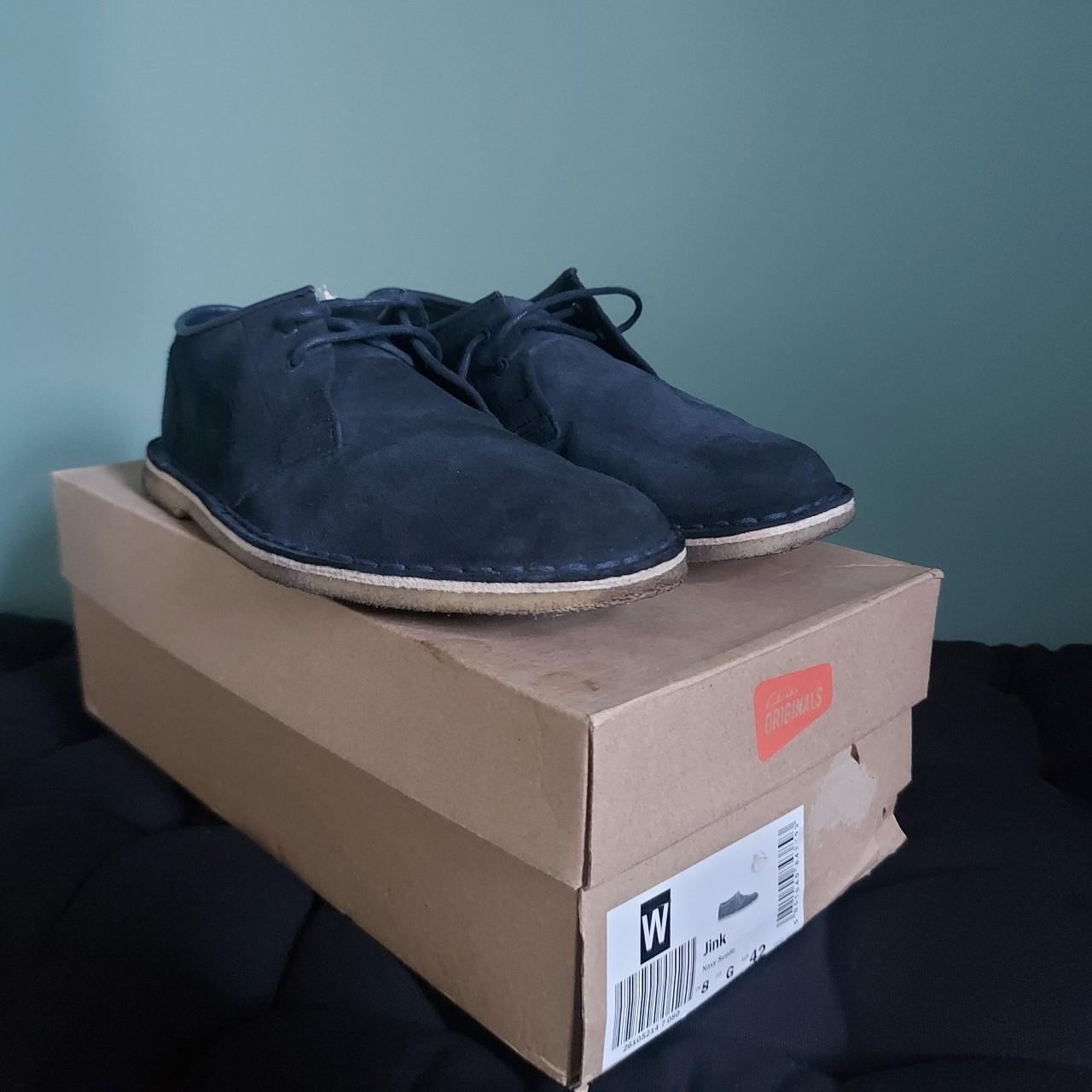 Clarks Originals Mens | Jink | Navy Suede Shoe ... - Depop