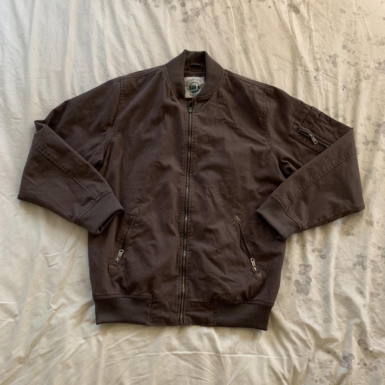 Brown Canvas bomber jacket Good strong material and... - Depop