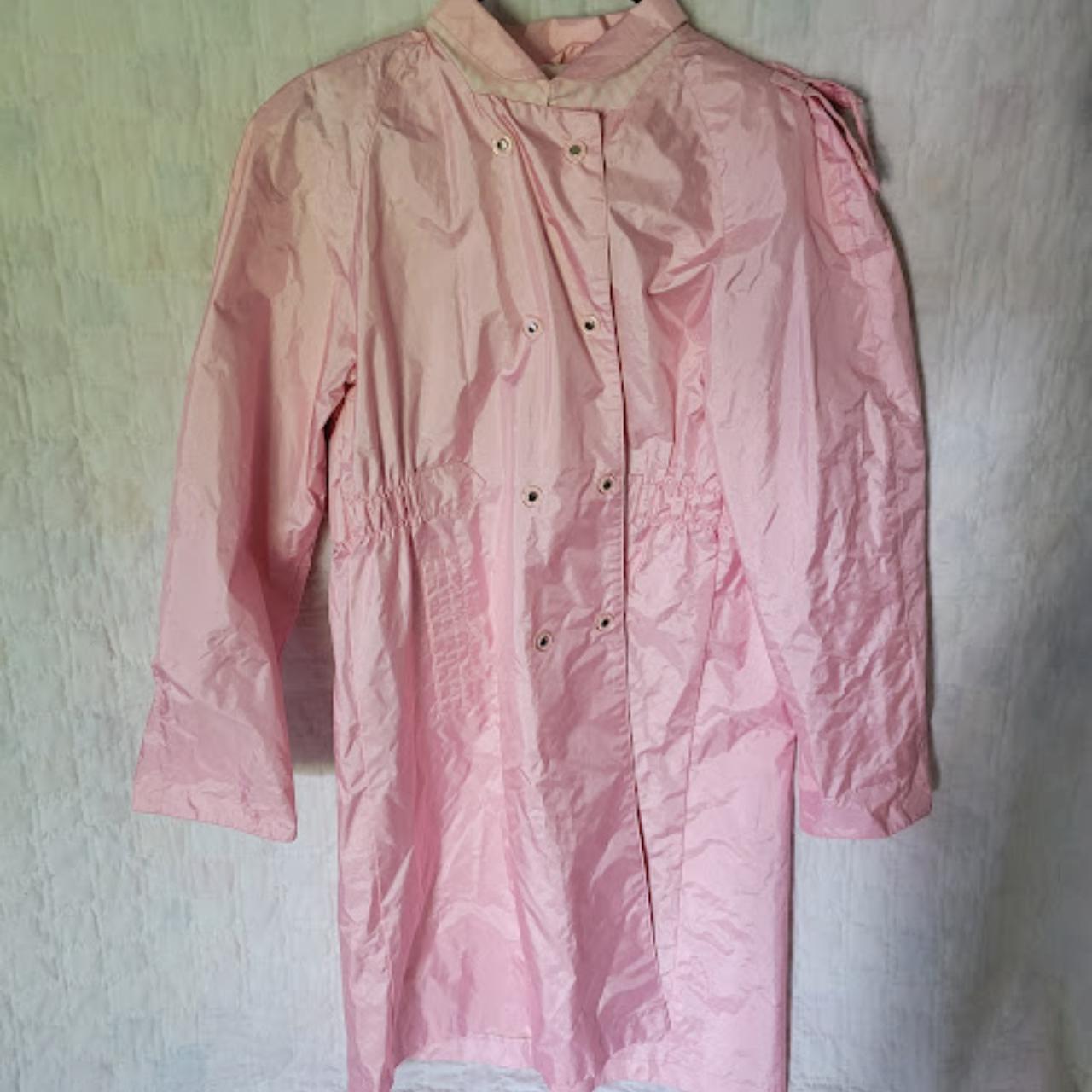 Vintage Metro Express Rain Jacket Pink Size 16... - Depop