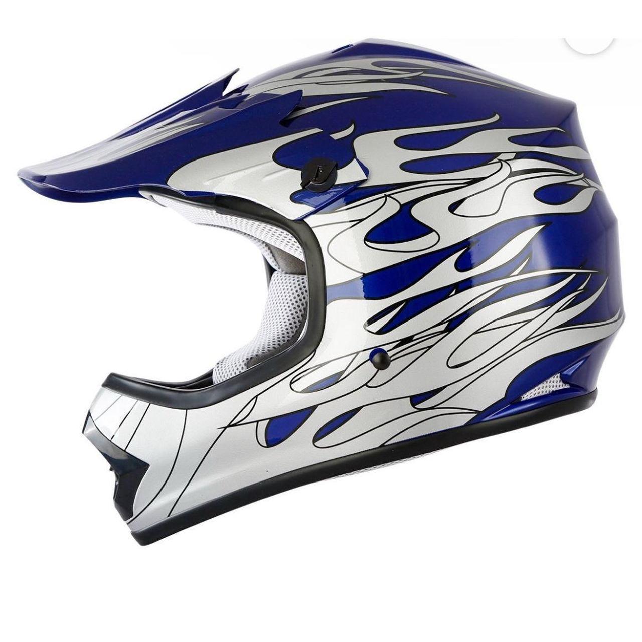 TCMT Helmet Kids Blue Flame DOT Youth Approved for. Depop