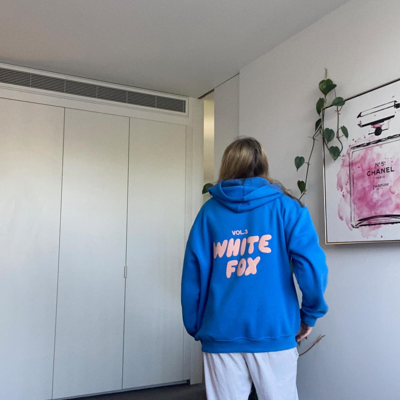 White Fox Offstage hoodie- colour- Azure. Size M to... - Depop