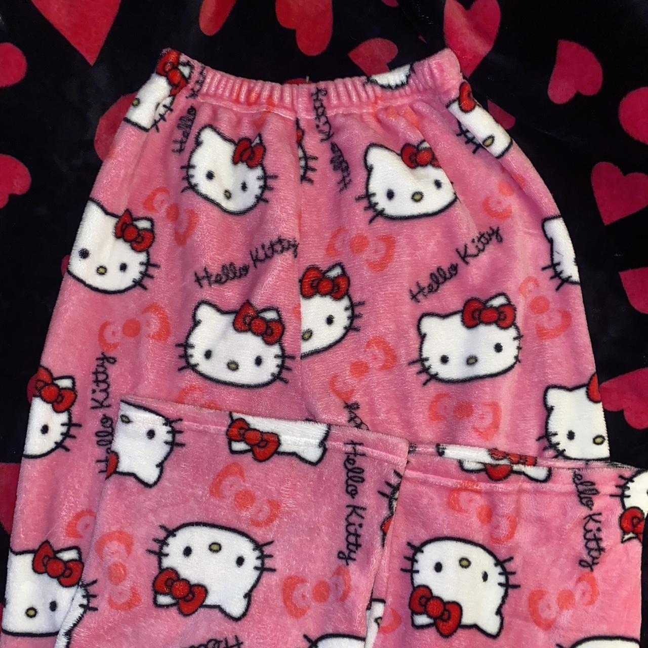 Pink hello kitty pajama pants - Depop
