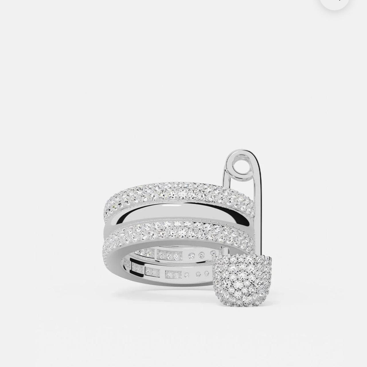 APM MONACO TRIPLE HOOP SAFETY PIN RING IN GOLD -... - Depop