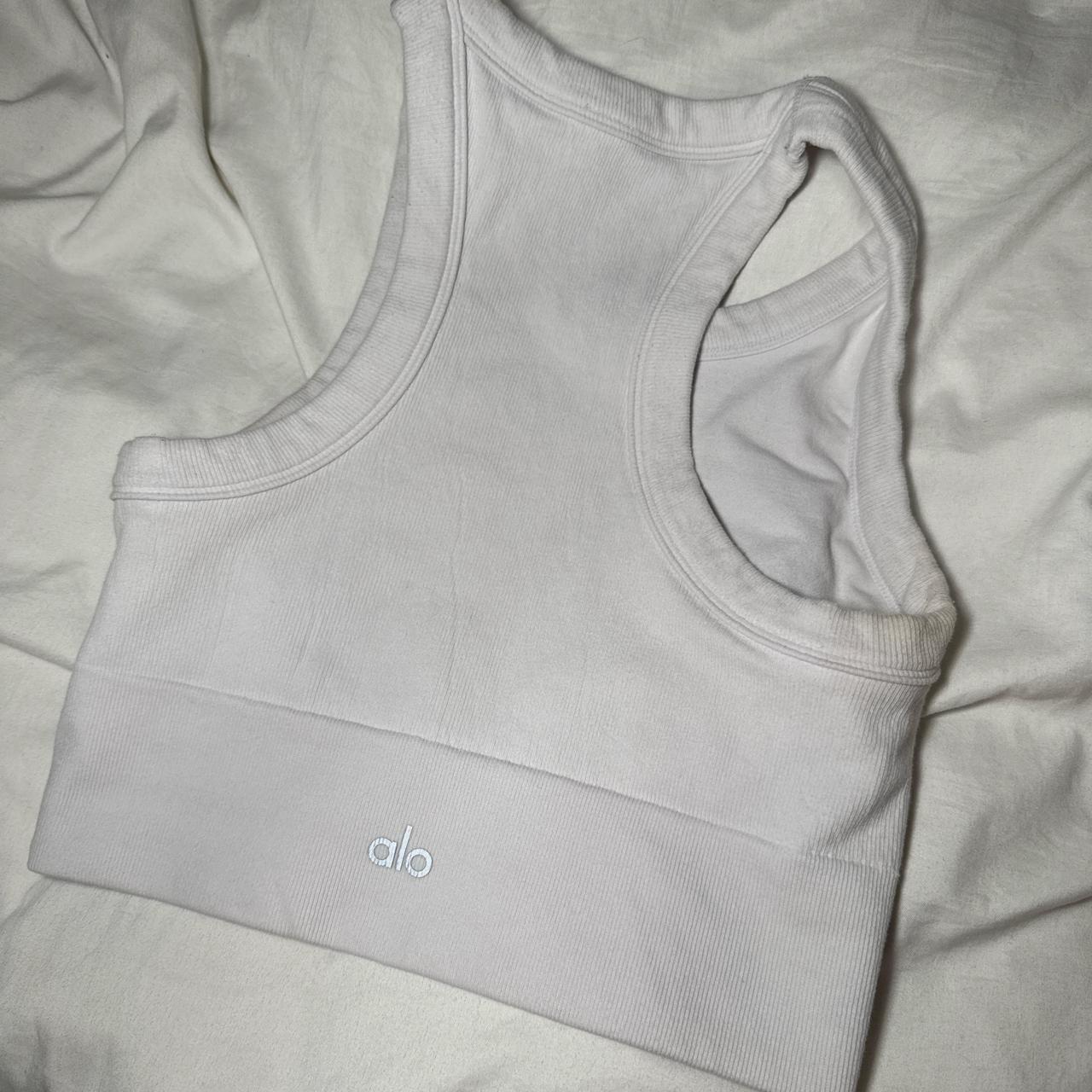 White Alo sportswear sports bra #activewear (slight... | Depop
