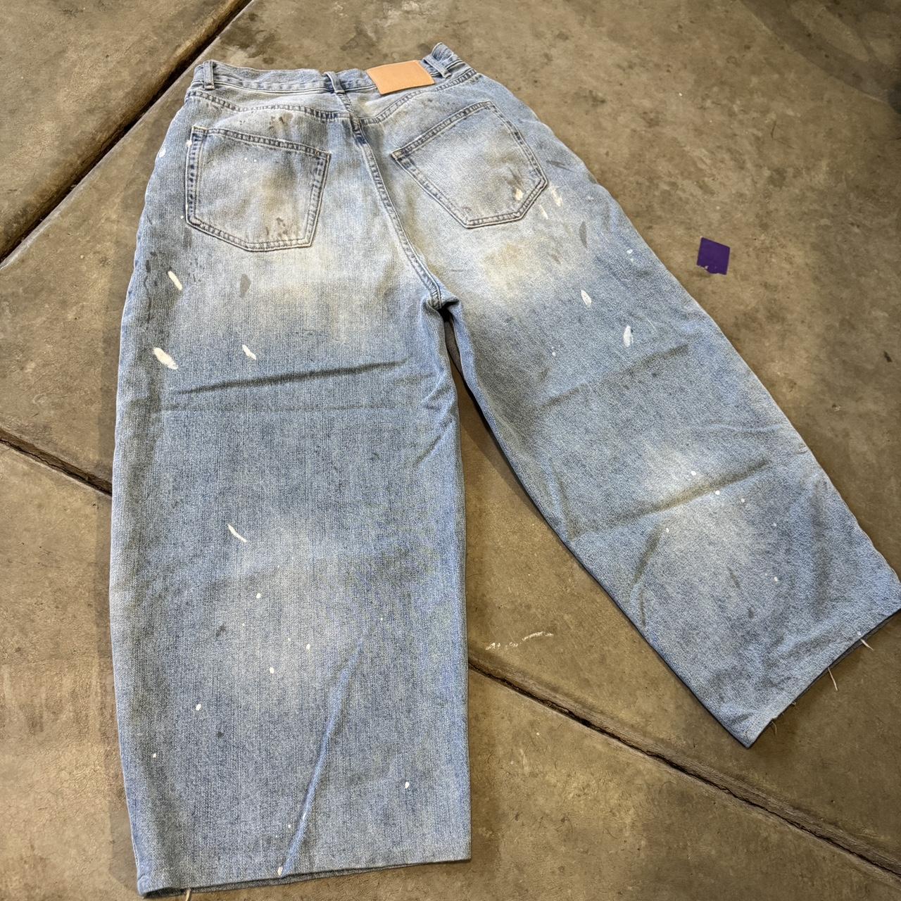 Acne studios paint splatter 2023 jeans (altered for... | Depop