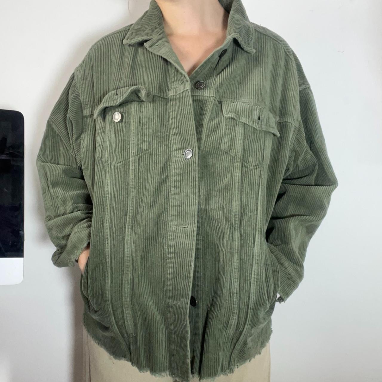 Zara Green Corduroy Jacket - Depop