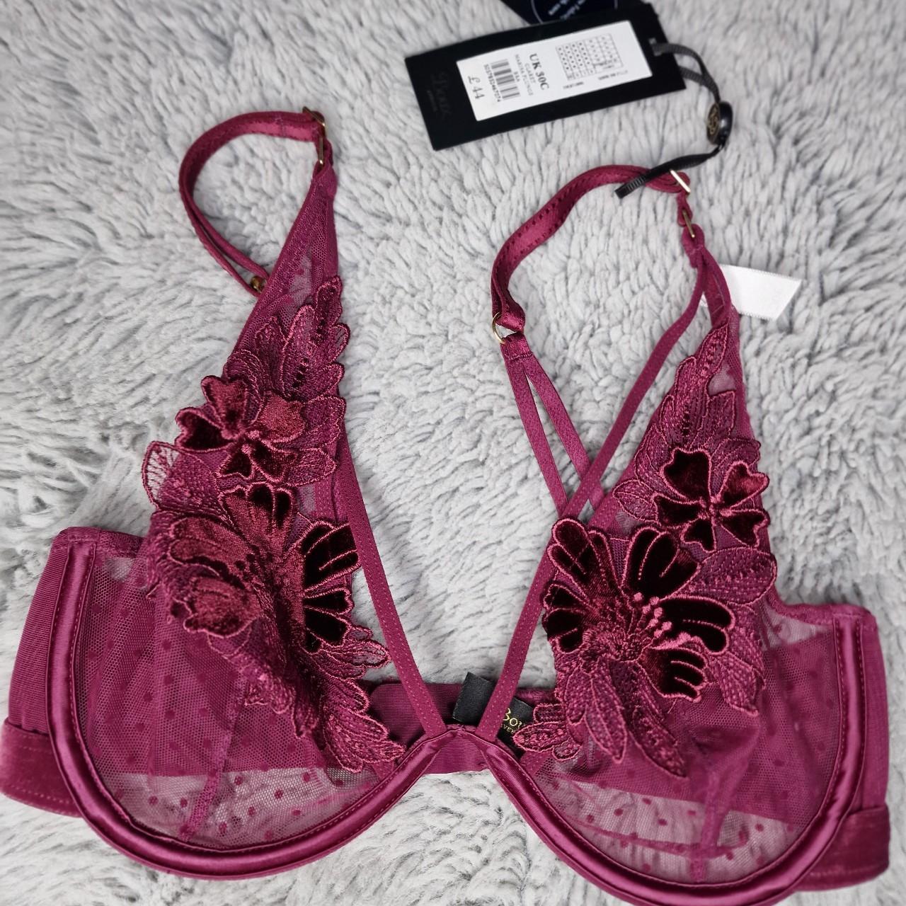 Burgundy plunge bra 30C New with tags Boux... - Depop