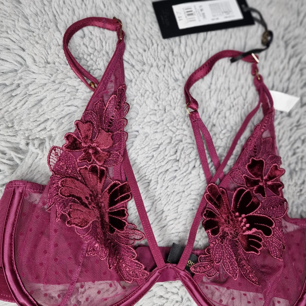 Burgundy plunge bra 30C New with tags Boux... - Depop