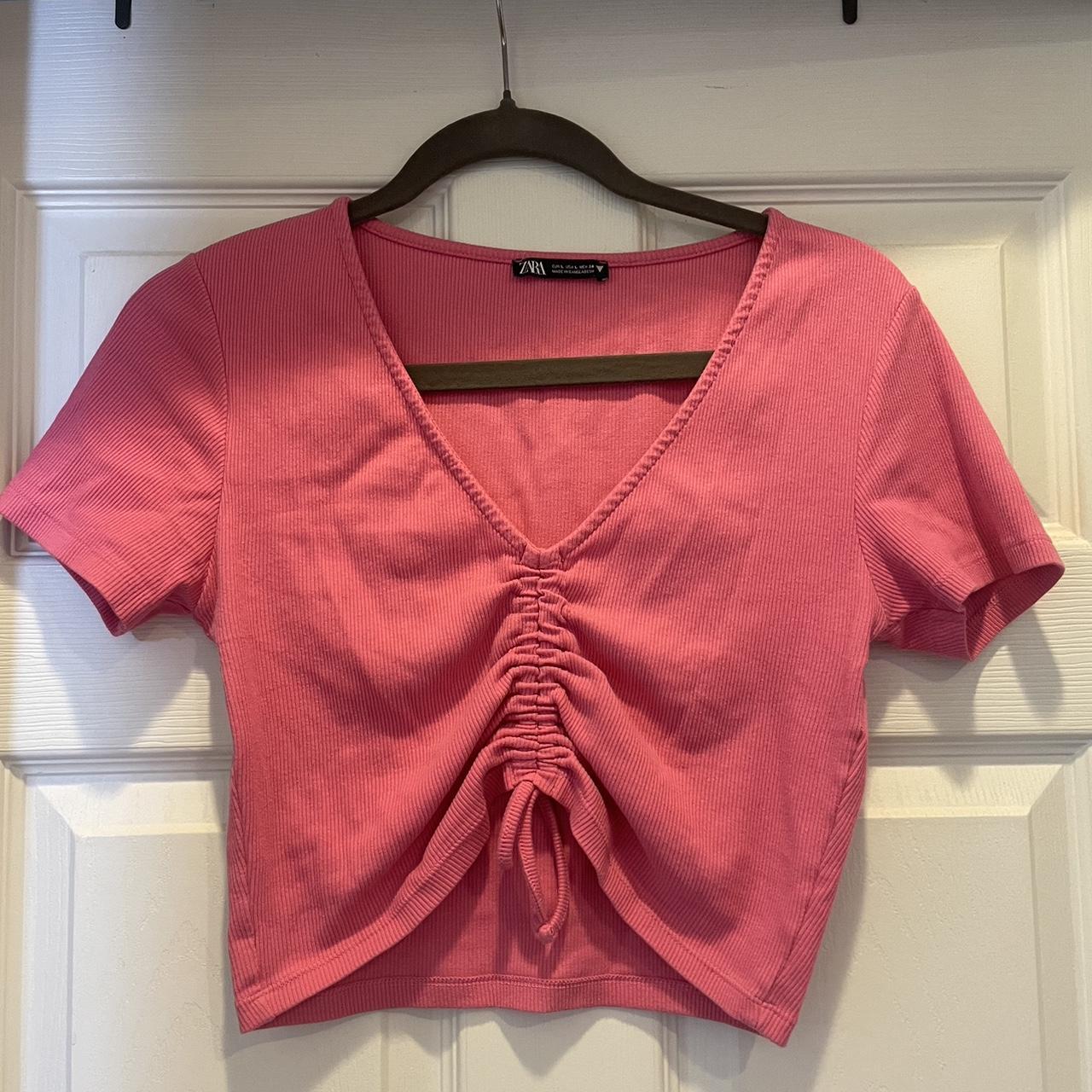 Zara Pink Crop Top - Depop