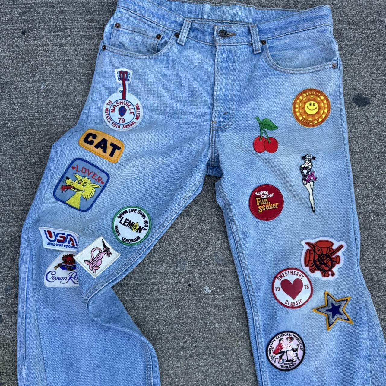 Patch work denims size 32 Fits 30-32w and... - Depop