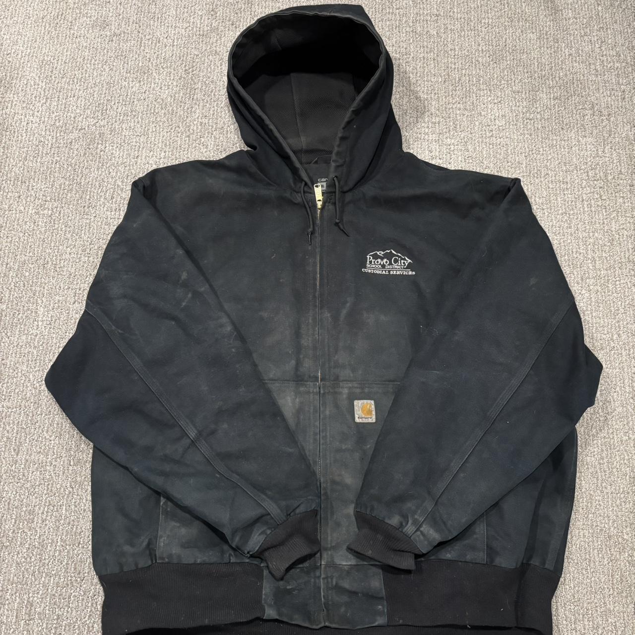 Black Carhartt jacket Worn but still great... | Depop