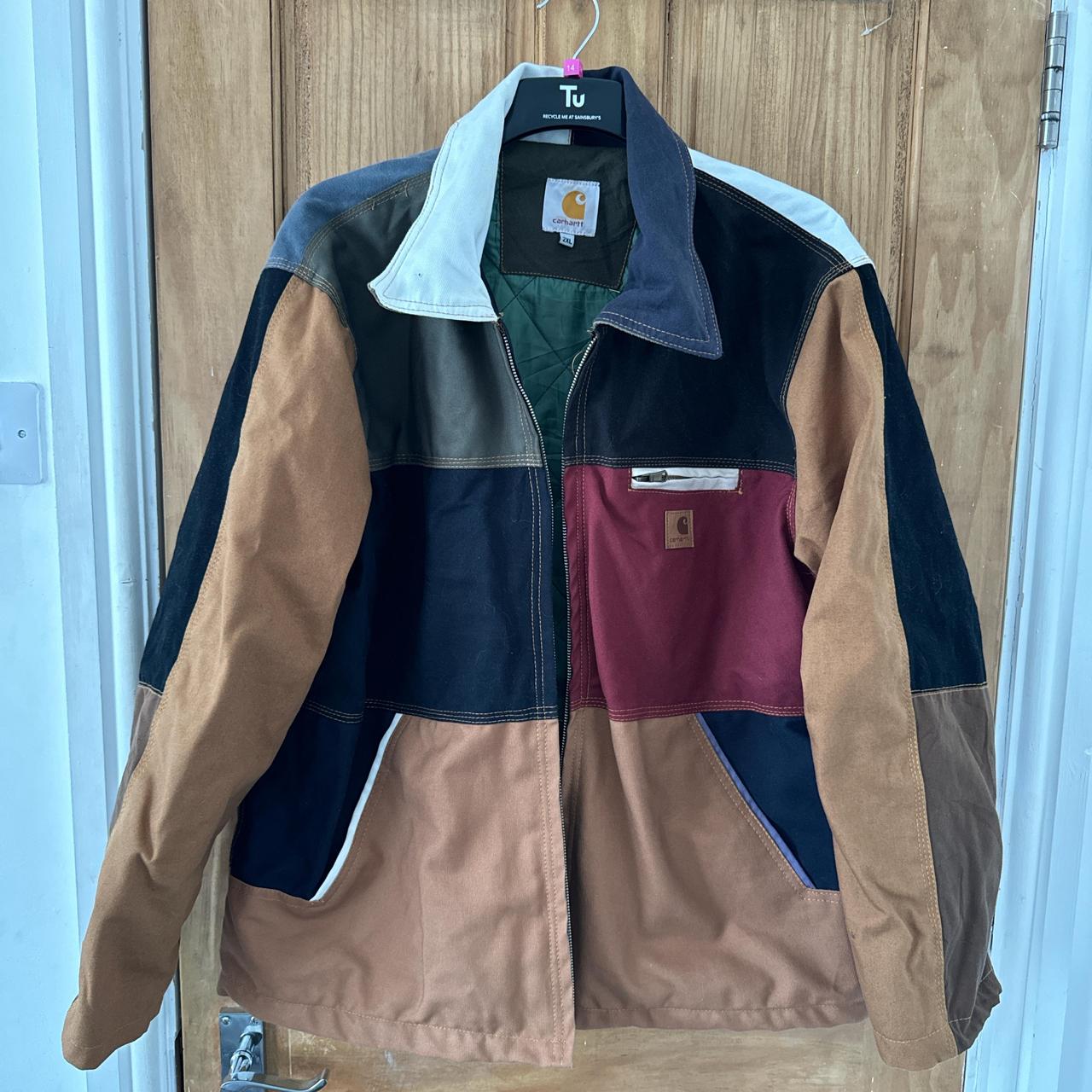 Carhartt oversized patchwork jacket Paid £70 2XL - Depop