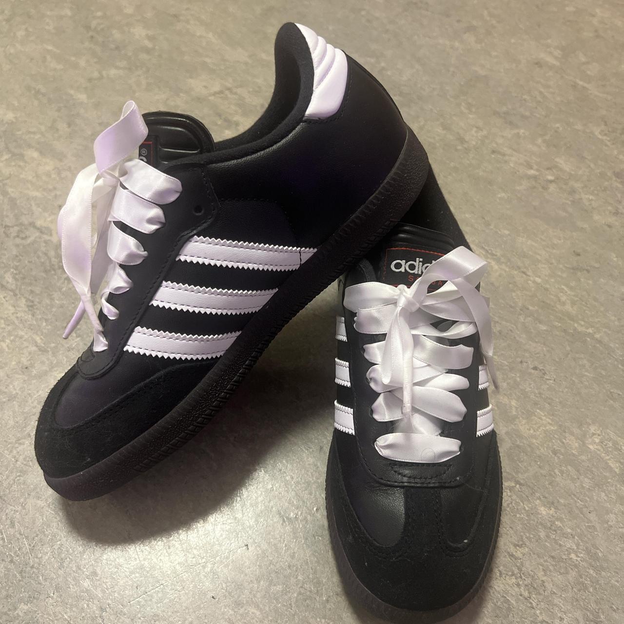 Adidas Sambas with ribbon laces size 4.5. Barely... - Depop