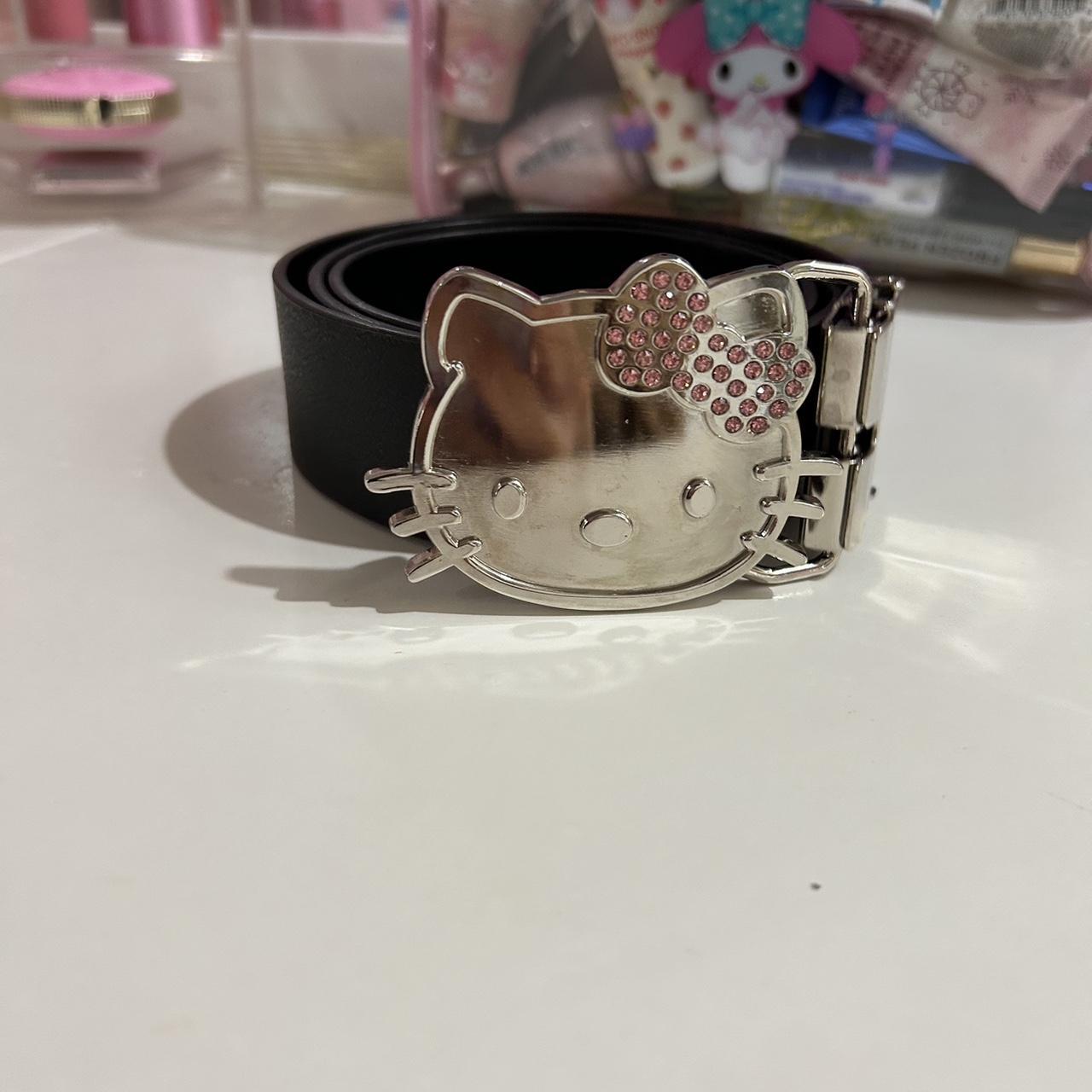 Hello Kitty belt with rhinestone bow - black and... - Depop