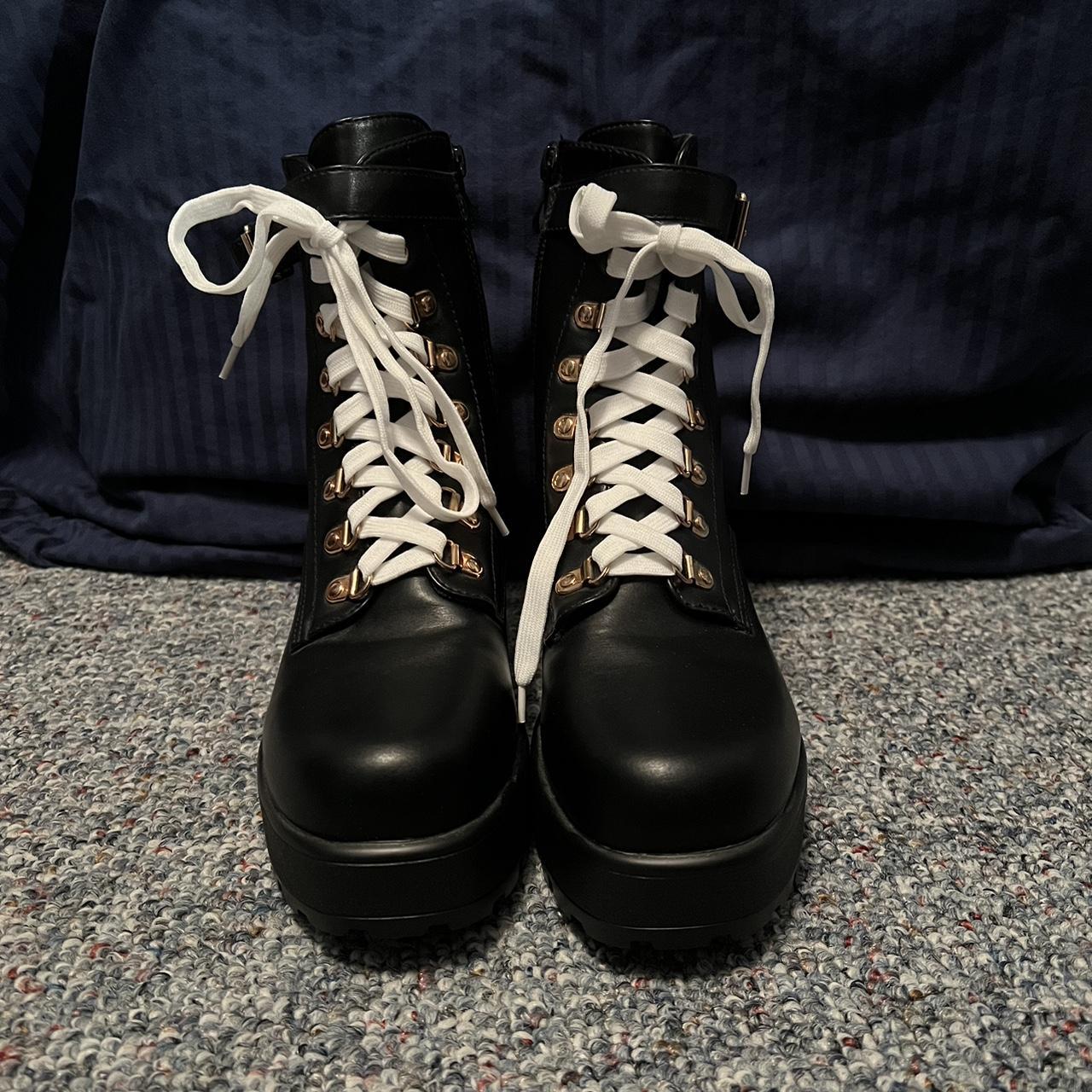 Black 2 1/2 inch chunky boot, lightweight and only... - Depop