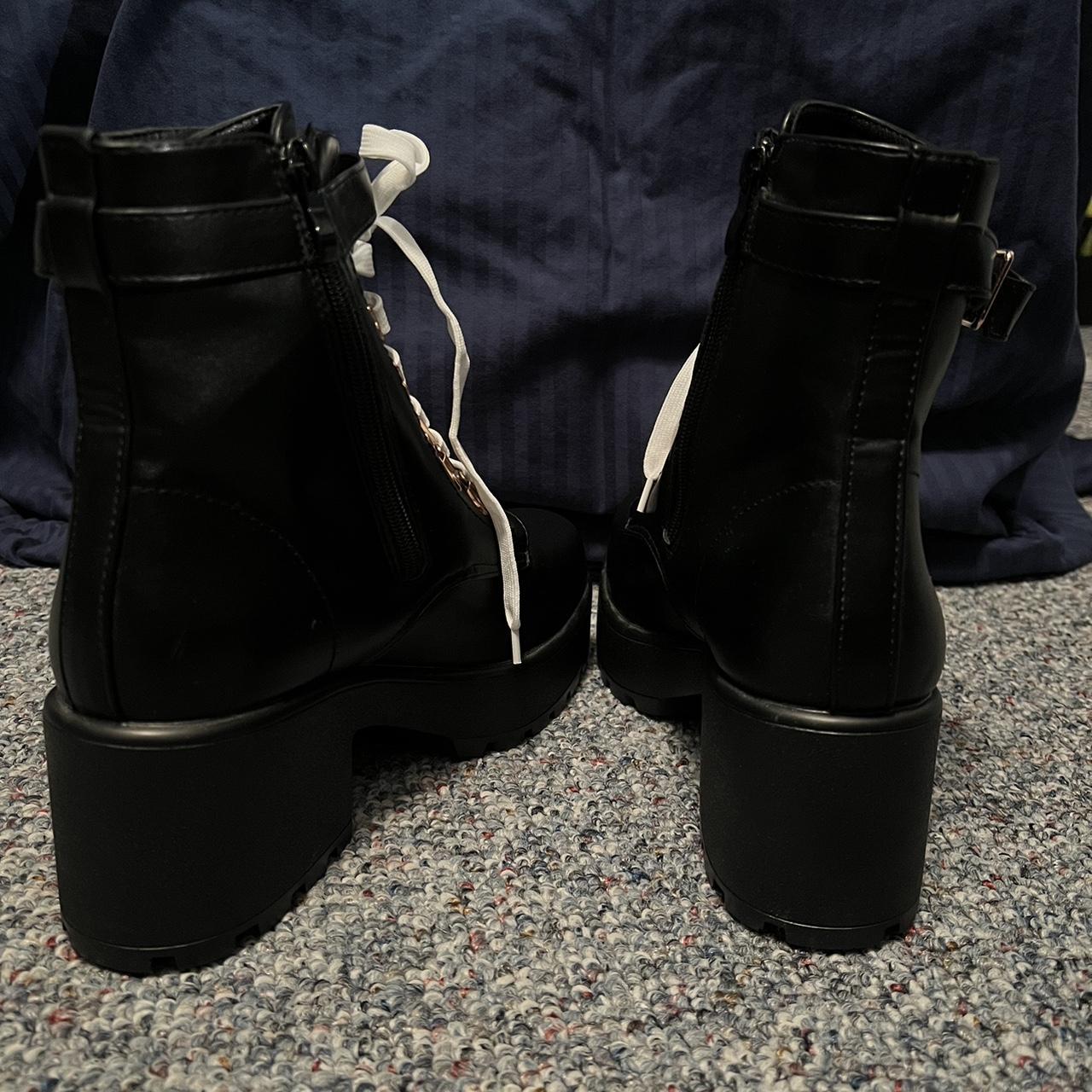 Black 2 1/2 inch chunky boot, lightweight and only... - Depop